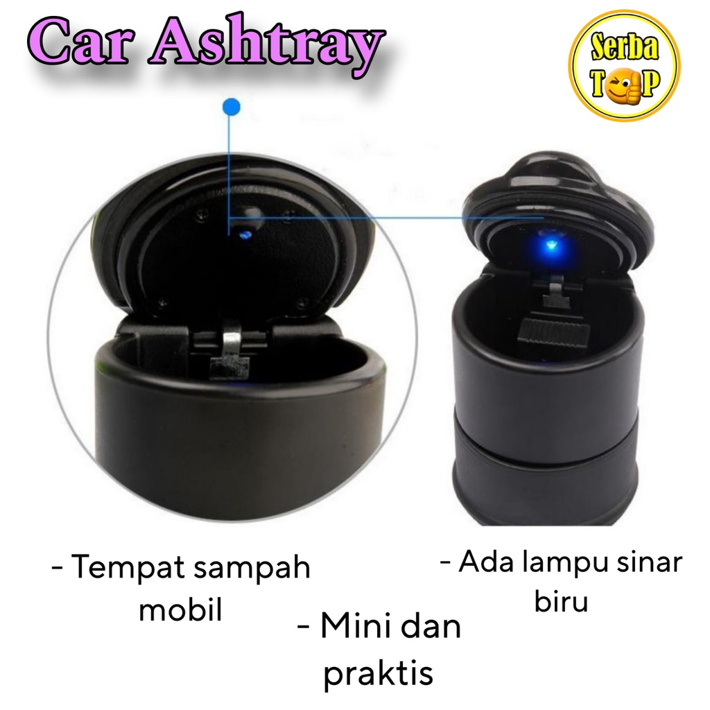 Jual Noctilucent ABS Car Ashtray with LED Light Tempat Sampah Mobil ...