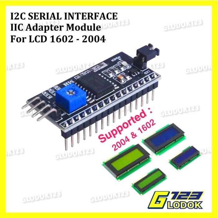 Jual IIC I2C Serial Interface For LCD 1602 to 2004 Backpack Board Arduino | Shopee Indonesia