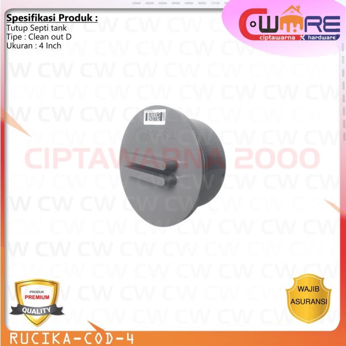 Jual Clean Out D CO 4" Inch Tutup Septic Tank Rucika PVC - Cw | Shopee ...