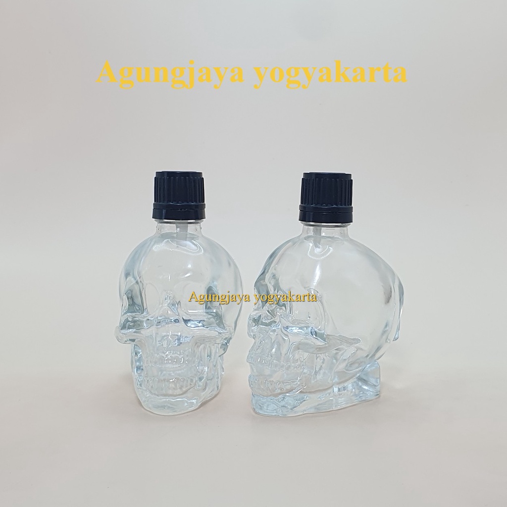 Jual Botol Kaca Skull 60 Ml Tengkorak Clear Original Tutup Drop ...