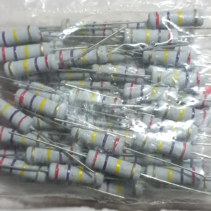 Jual resistor R carbon film 270K 270 K 2watt 2 w watt WAT 2WAT ohm 5% ...