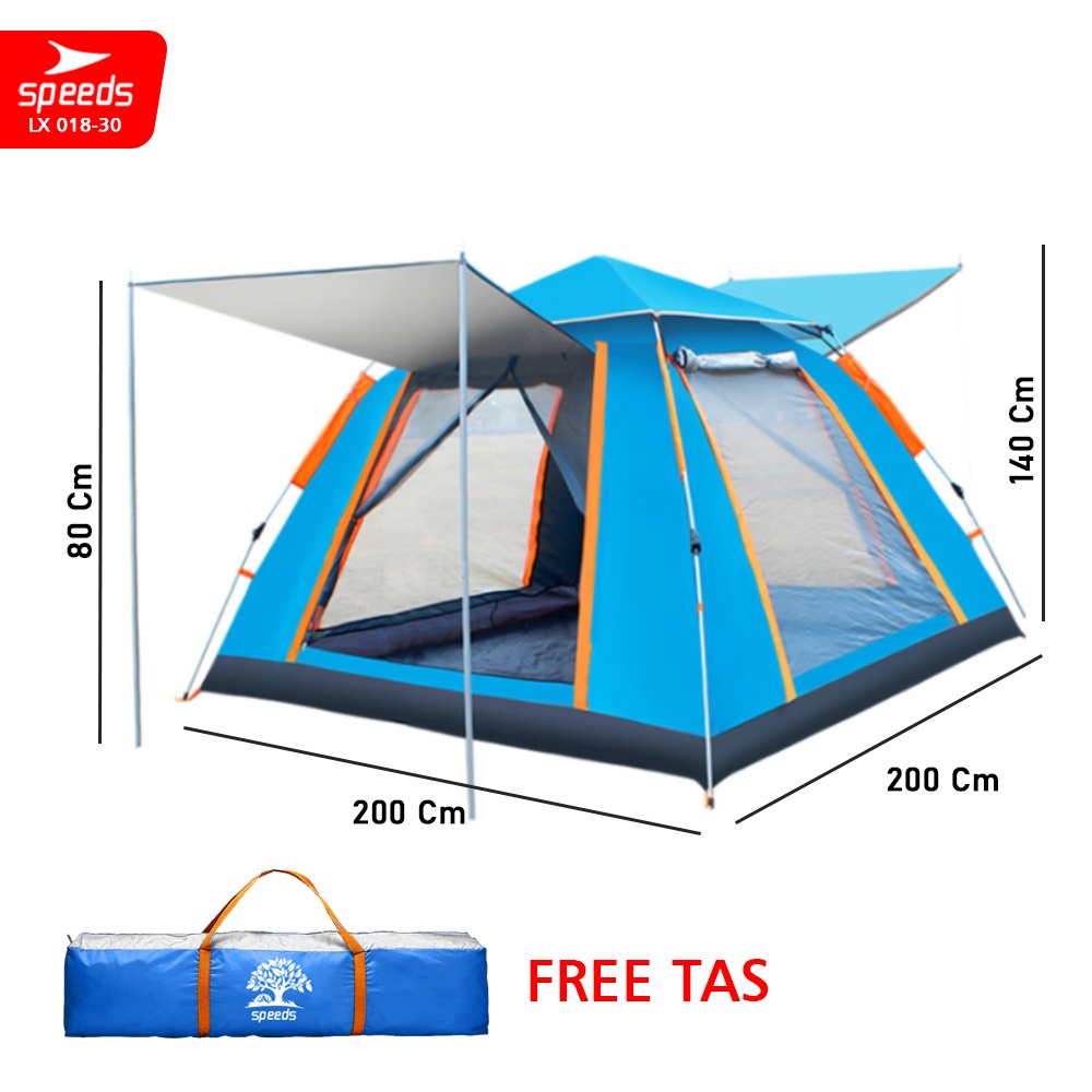 Jual SPEEDS Tenda Camping Jumbo Otomatis Portabel Muat 3-5 Orang 2 ...