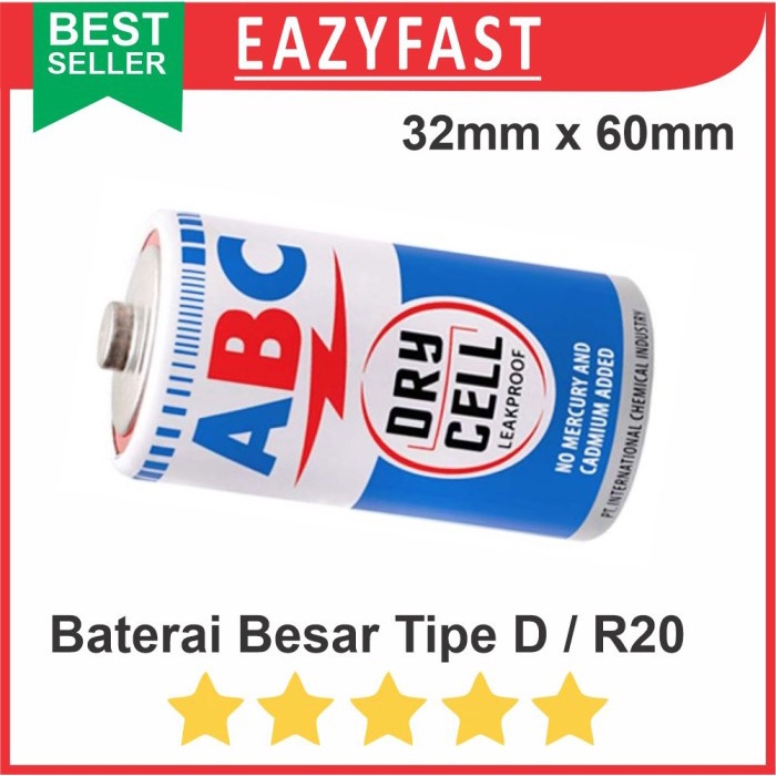 Jual Baterai Besar Tipe D R20 Batre Senter Heater Ukuran Jumbo Jenis ...