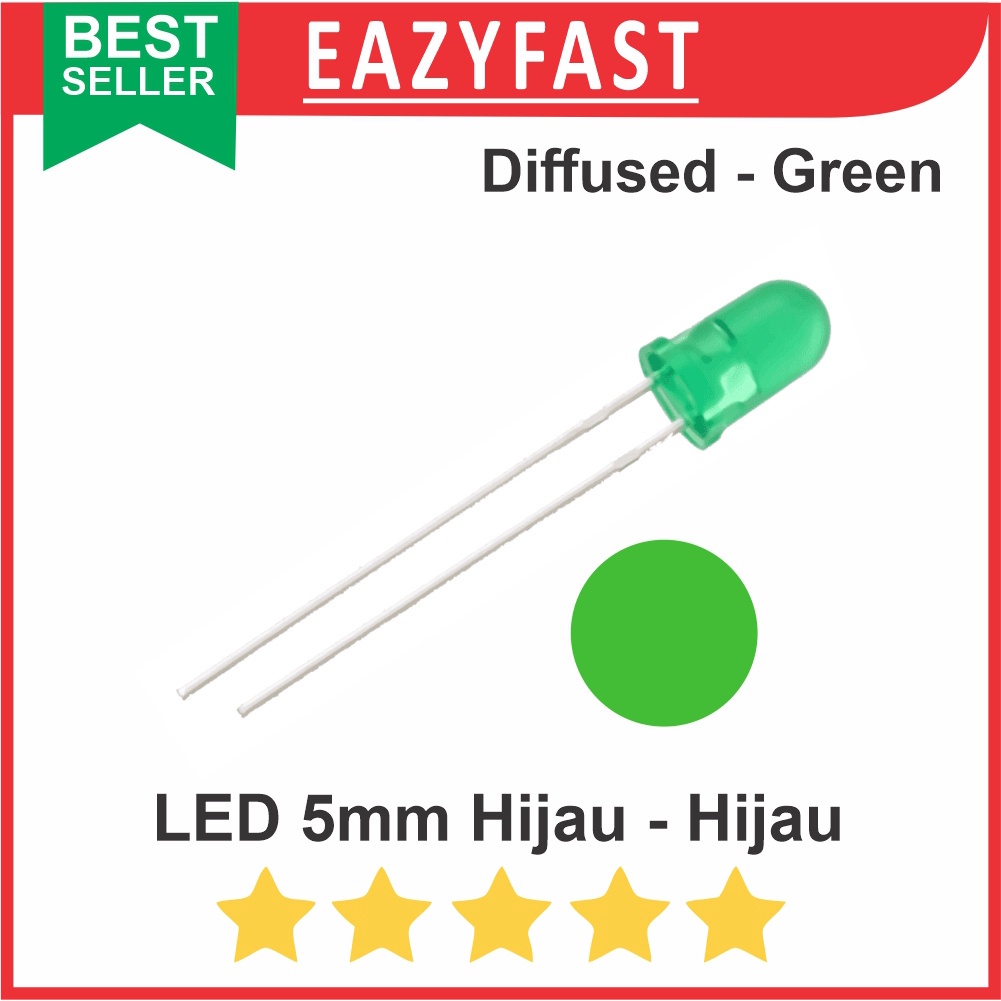 Jual LED 5mm Diffused Green Hijau | Shopee Indonesia