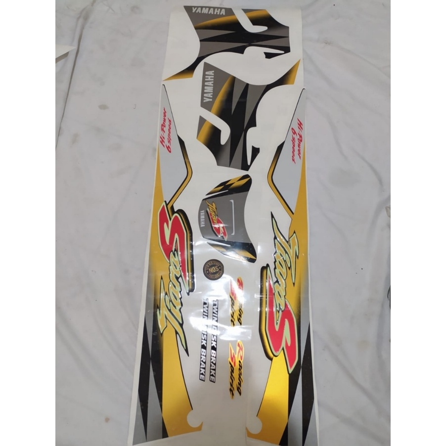 Jual STRIPING STICKER STIKER BODY SET YAMAHA TIARA S KUNING FOSFOR ...