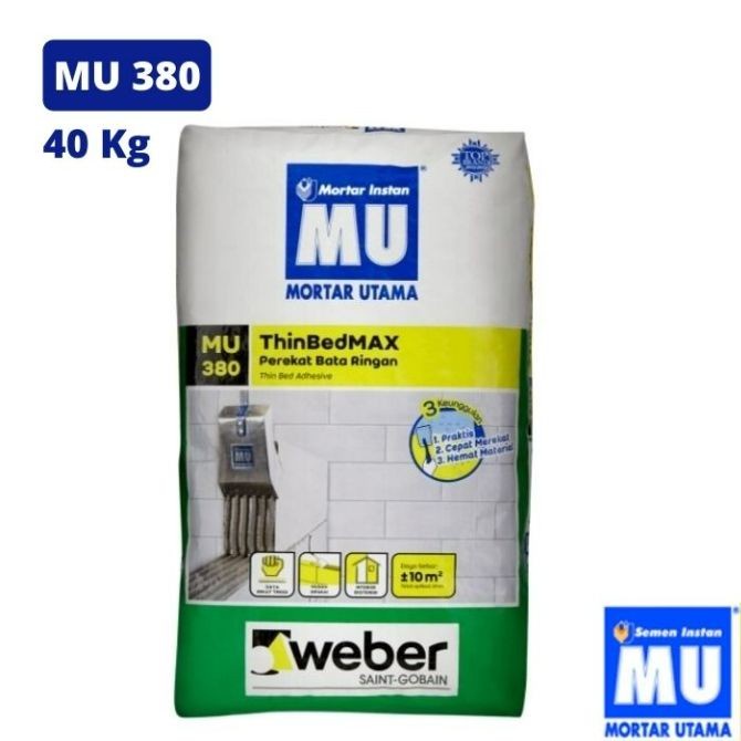 Jual Mortar Utama MU-380 ThinBedMAX Perekat Bata Ringan 40Kg | Shopee ...