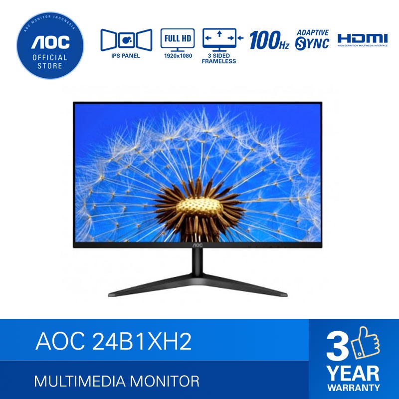 Jual Monitor LED AOC 24B1XH2 Super Slim Monitor 23.8" IPS 100Hz FHD 4ms ...