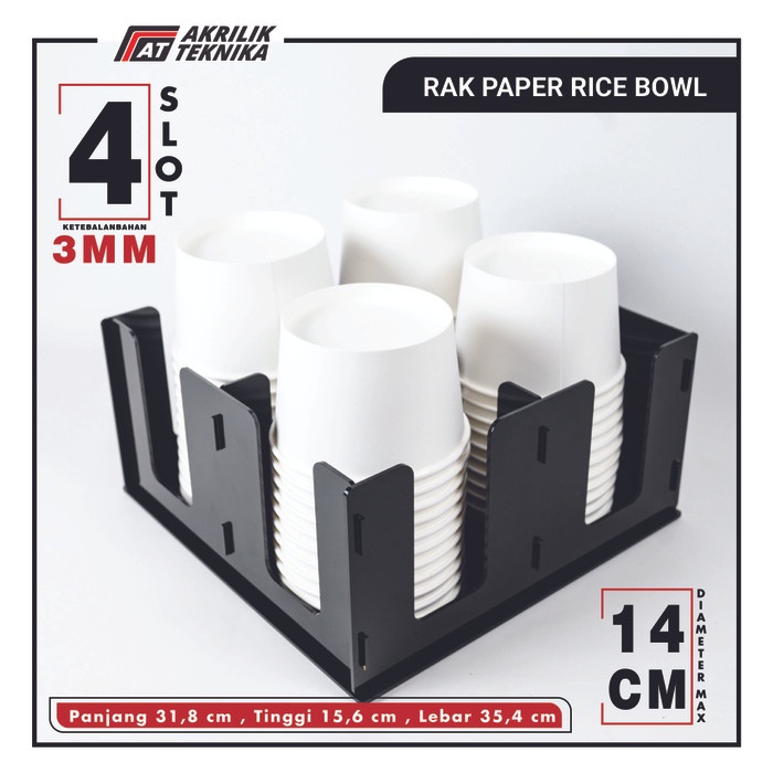 Jual RAK PAPER RICE BOWL / PAPER BOWL ORGANIZER 4 SLOT | Shopee Indonesia