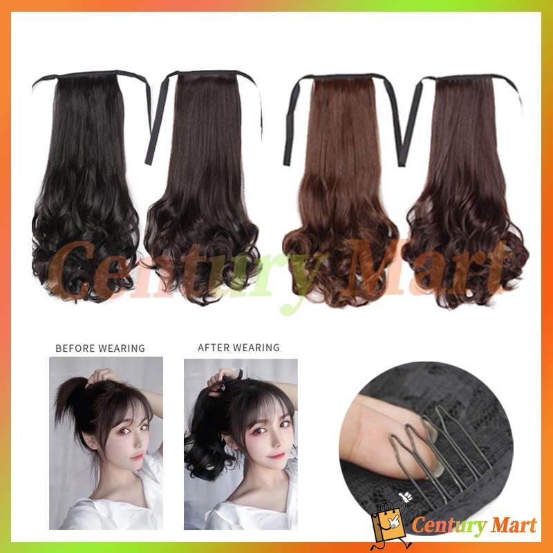 Jual hairclip curly panjang /poni pony tail ponitail korea curly tali ...
