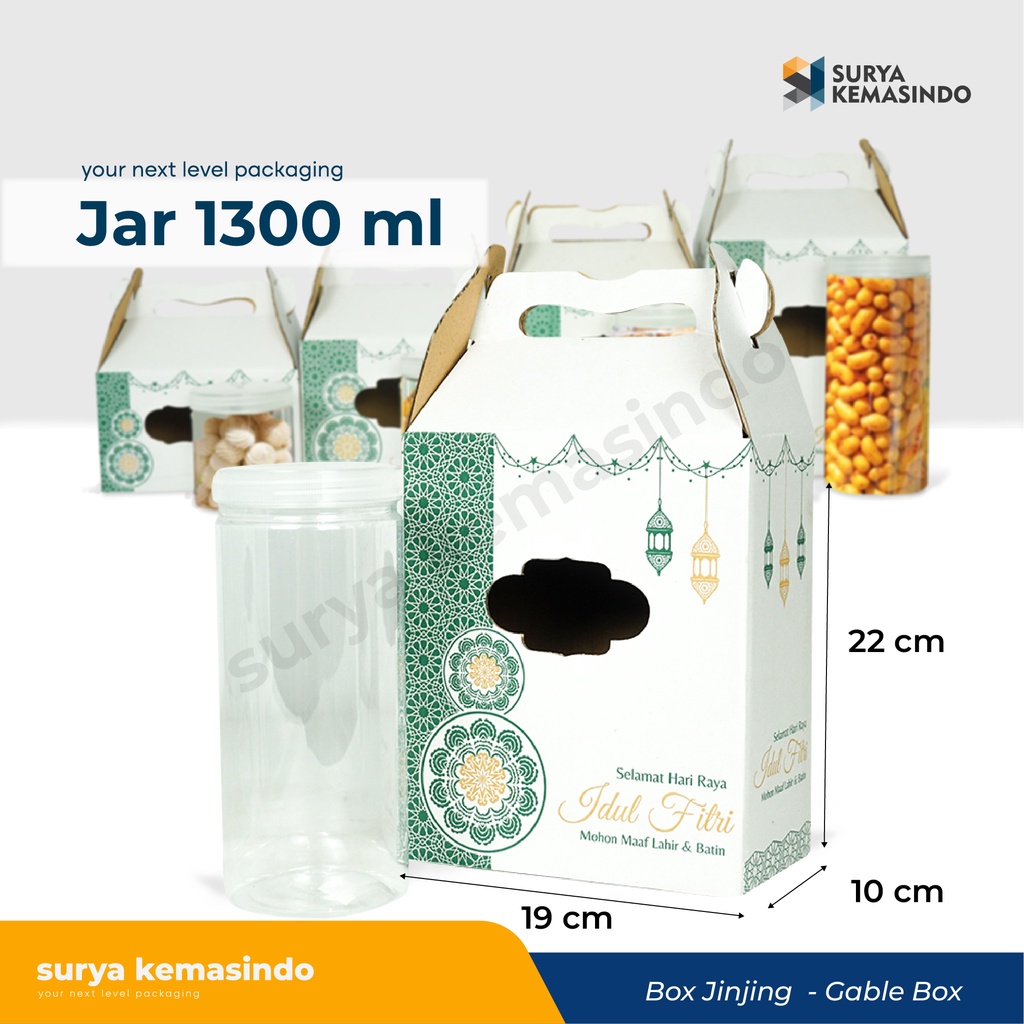 Jual Box 19x10x22 JAR 1300 ml Isi 2 Toples Bulat Box/Kardus/packing ...