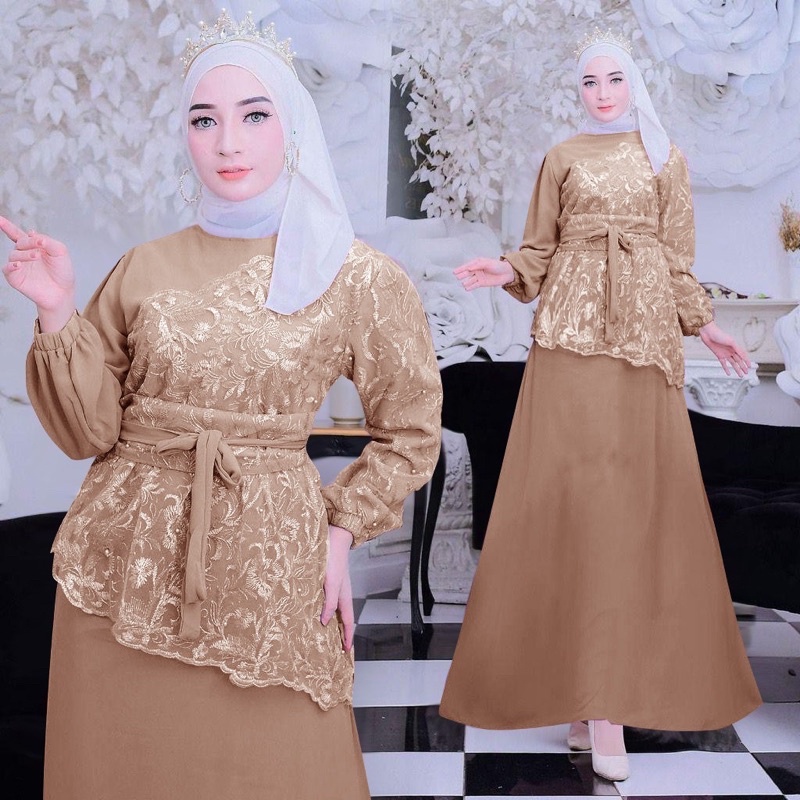 Jual baju muslim wanita model dress panjang kekinian cocok untuk ...
