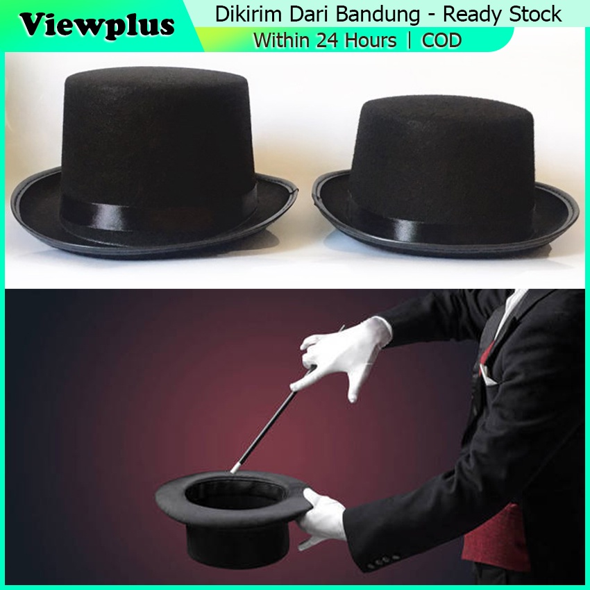 Jual Topi Pesulap Sulap Tinggi Anak Dewasa Hitam /Magician Hat/ Topi ...