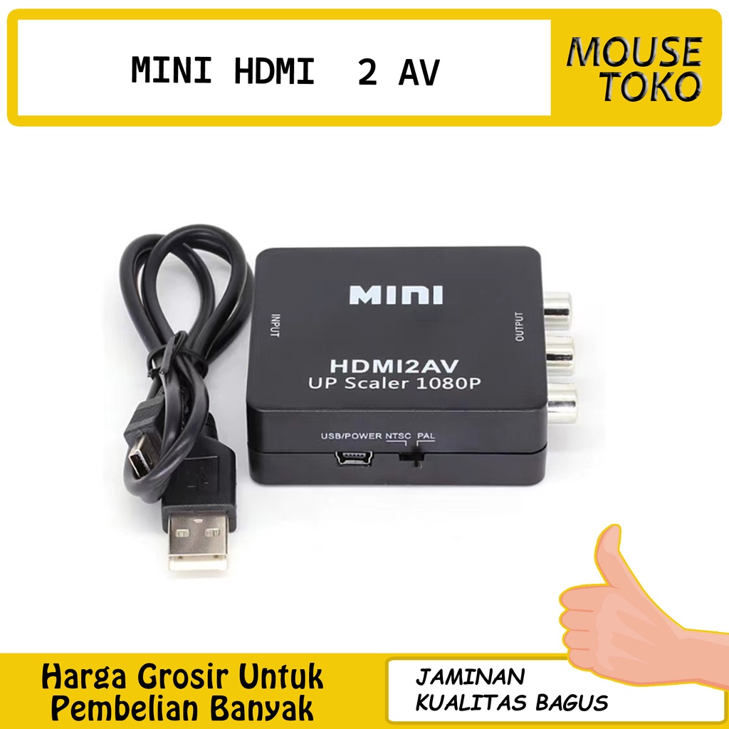 Jual [MOUSE_TOKO]mini hdmi to av rca converter adapter | Shopee Indonesia