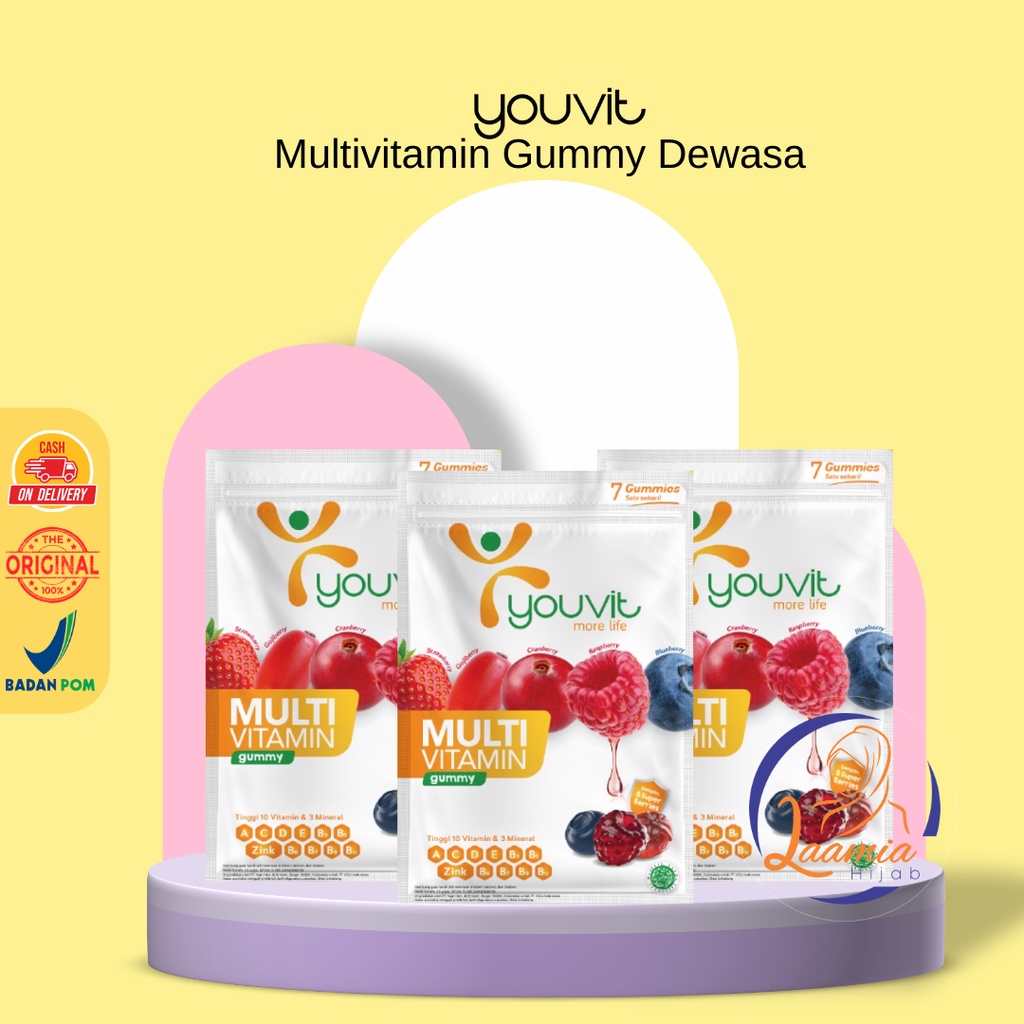 Jual Youvit Multivitamin Gummy Dewasa 7 Untuk Imunitas | Youvit Multivitamin Dewasa 7 | Shopee ...
