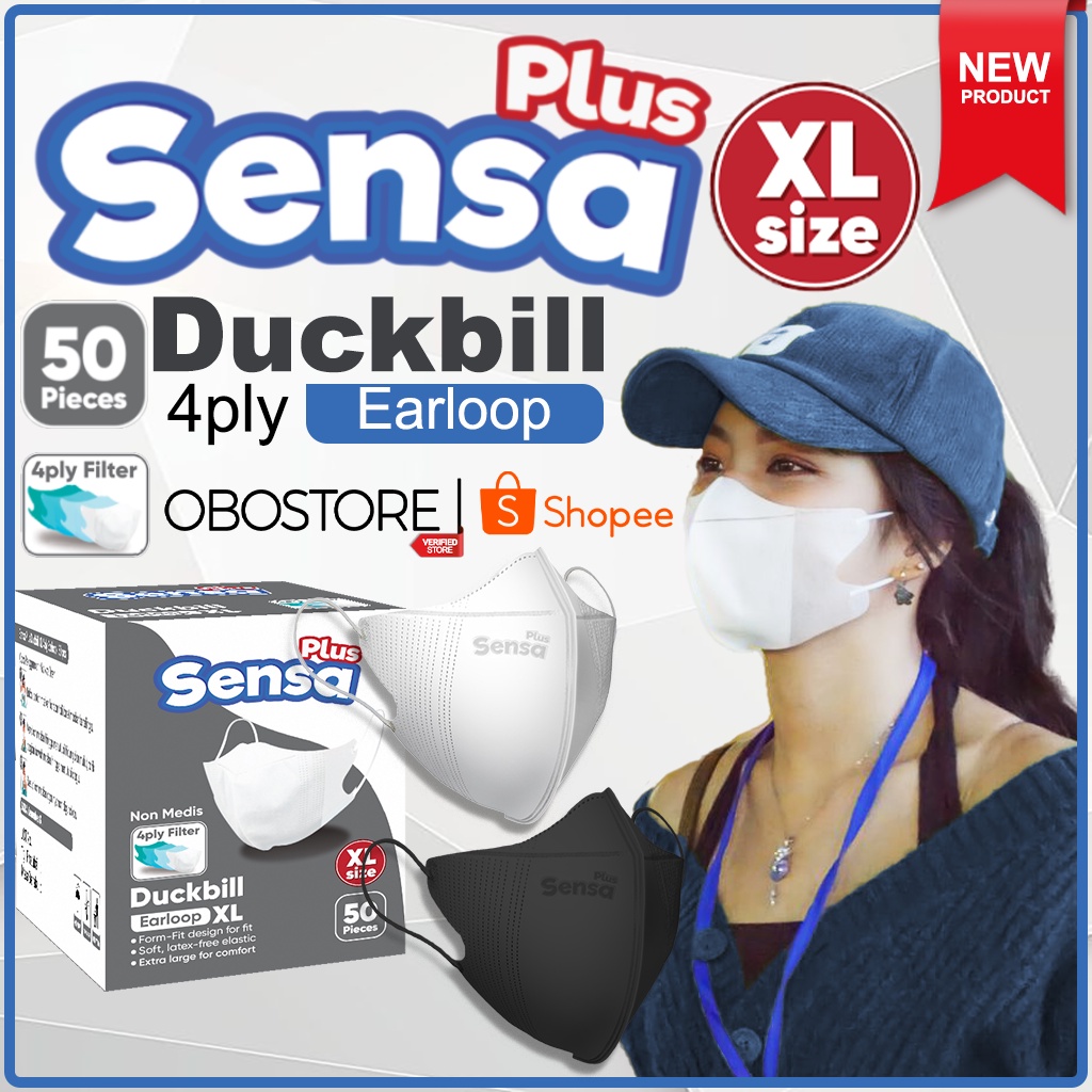 Jual Masker Duckbill Sensa Plus Earloop 4ply XL isi 50 pcs | Shopee ...