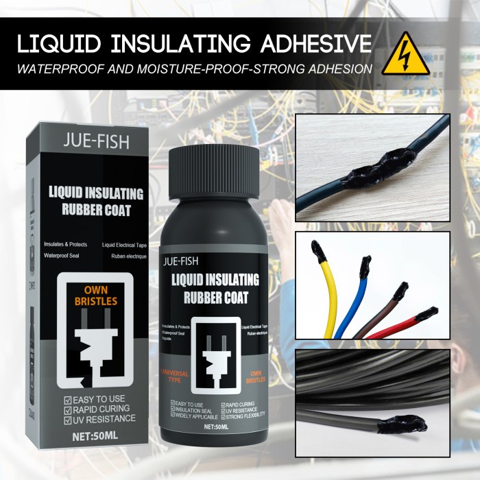 Jual Lem Liquid Kabel Listrik Insulating Rubber Coat Glue 50ml Hitam ...