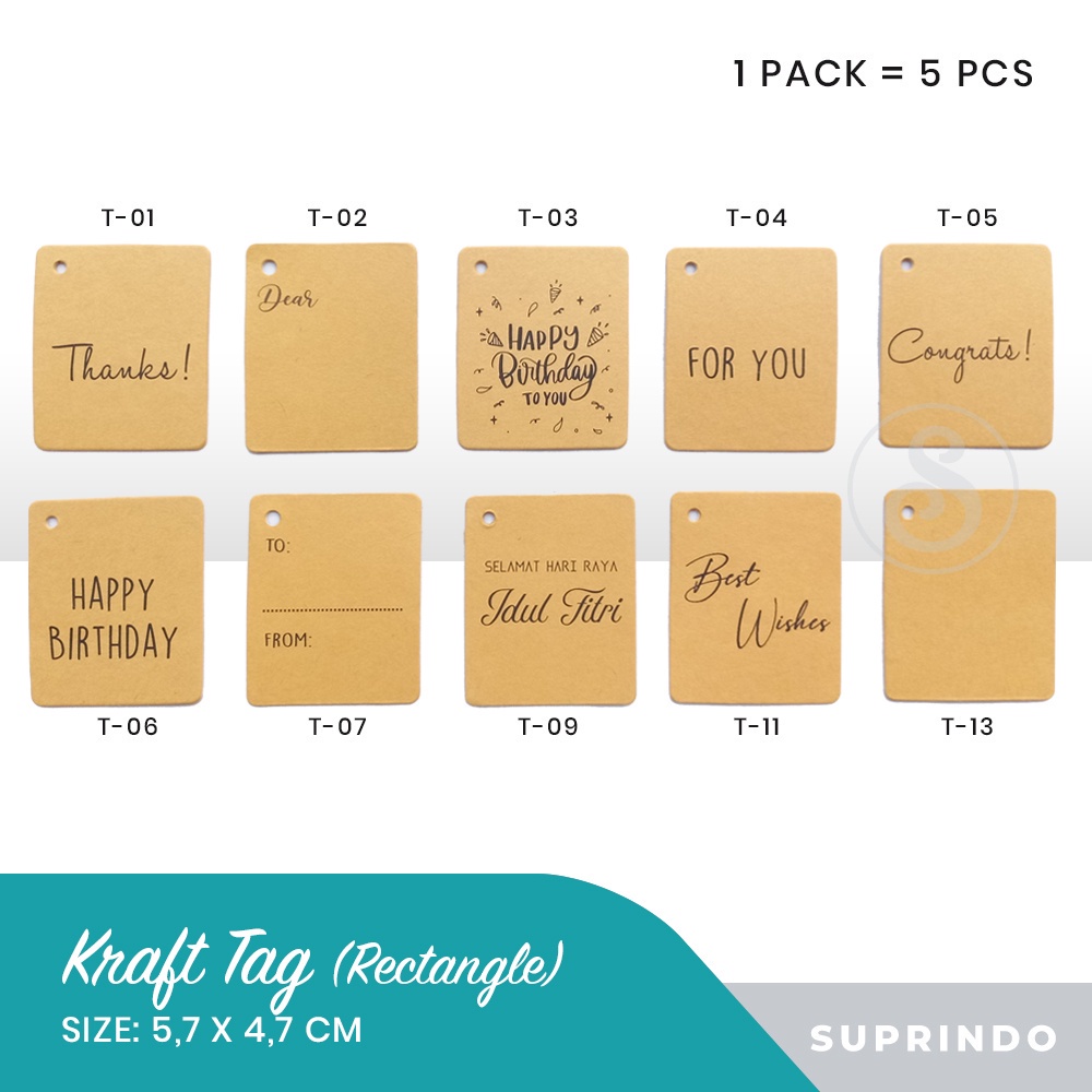 Jual (PER PAK) Tag Ucapan Kotak 1-19 | Shopee Indonesia