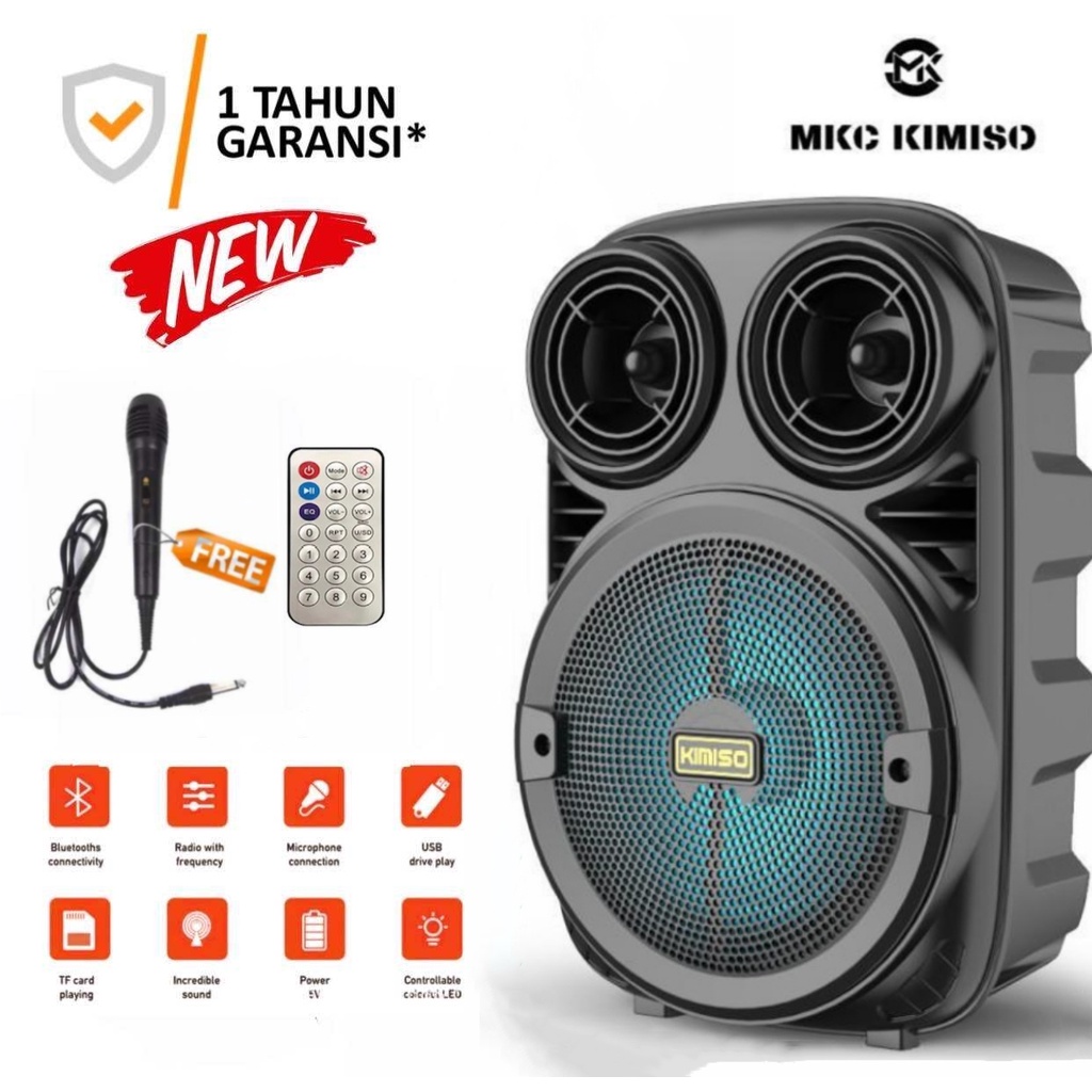 Jual MKC KIMISO Speaker BLUETOOTH Portable 6,5 INCH KIMISO KM-3381 ...