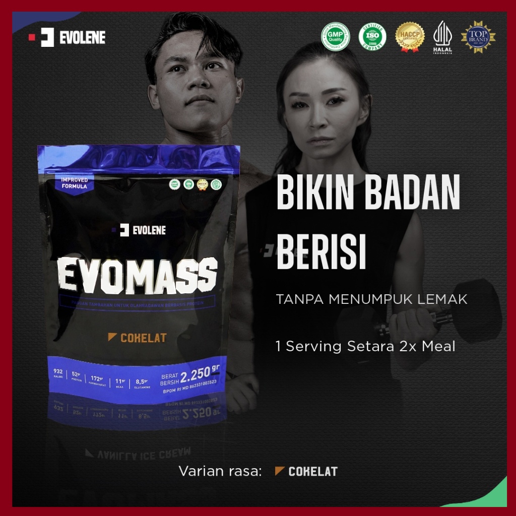 Jual Evomass Evolene Cokelat 5lbs - Suplemen Fitness - Suplemen Workout ...