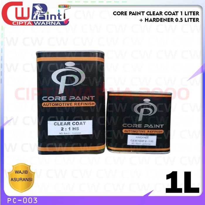 Jual Core Paint Clear coat Pernis 2 : 1 HS 1 Liter + Hardener 0.5 Liter ...