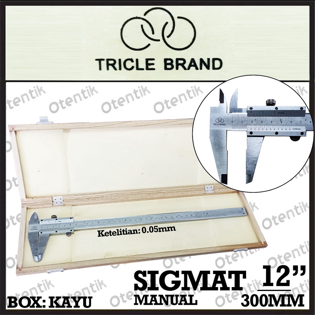 Jual SIGMAT 12 INCHI - JANGKA SORONG 0 - 300 MM - VERNIER CALIPER 12 IN | Shopee Indonesia