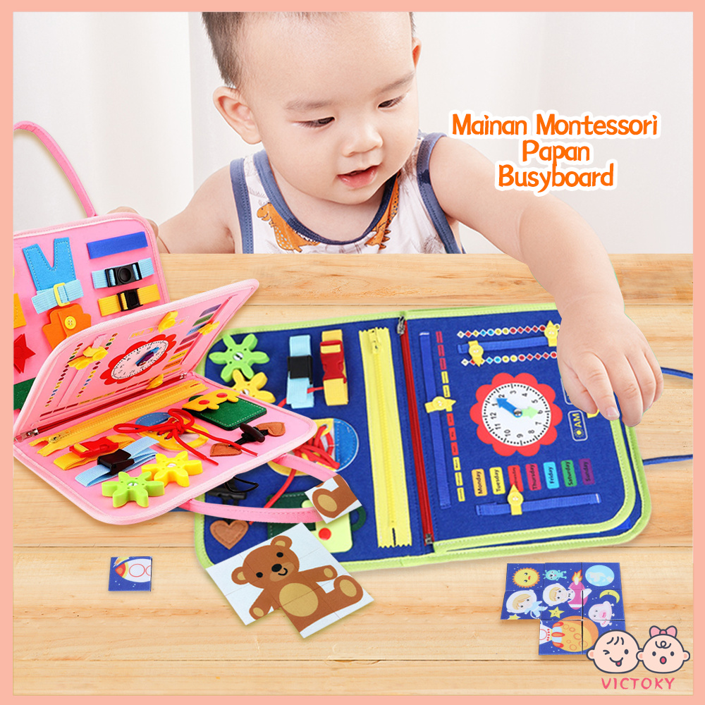 Jual Victoky Papan Busy Board Mainan Edukasi Anak Belajar Kognitif Bayi ...
