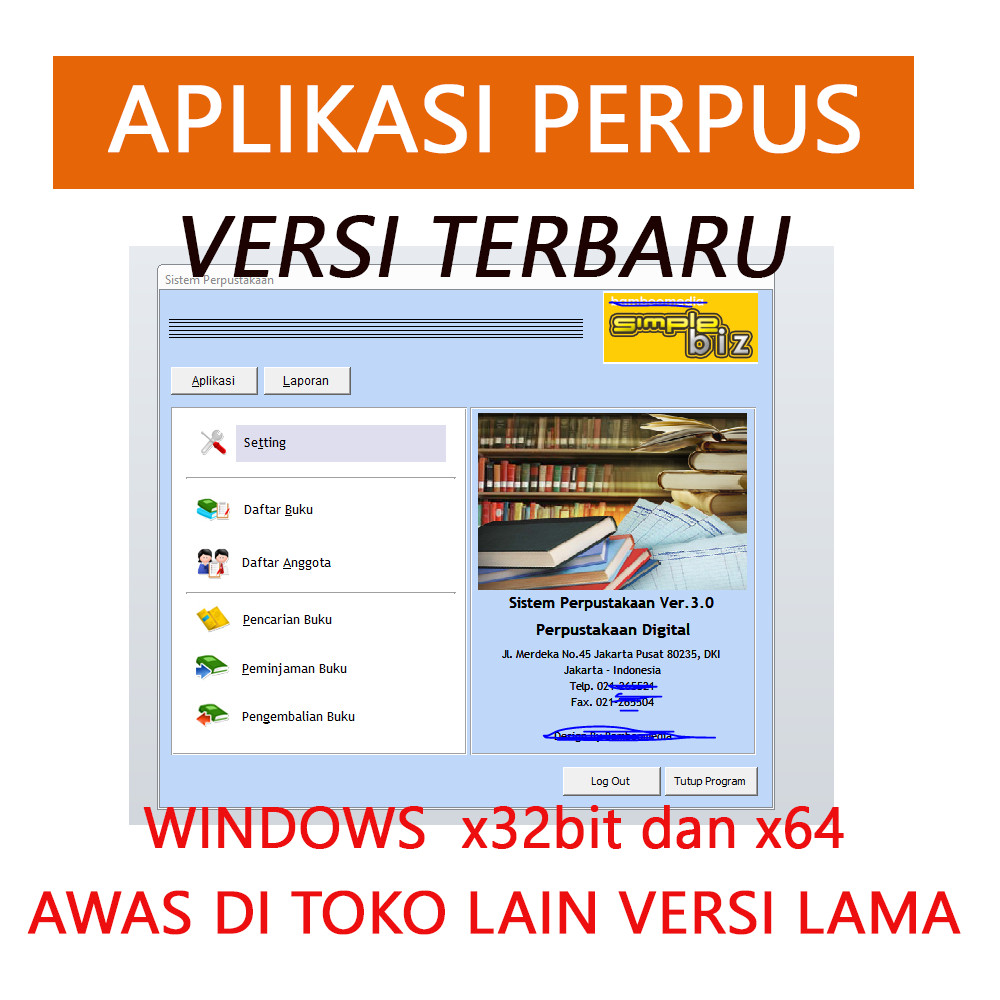 Jual SOFTWARE APLIKASI PERPUSTAKAAN 3.0 TERBARU (UPDATE 2024) | Shopee Indonesia