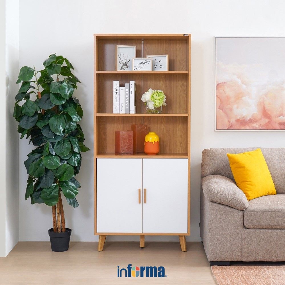 Jual Informa Grecia Rak Buku Dengan 2 Pintu - Putih/Cokelat Oak ...