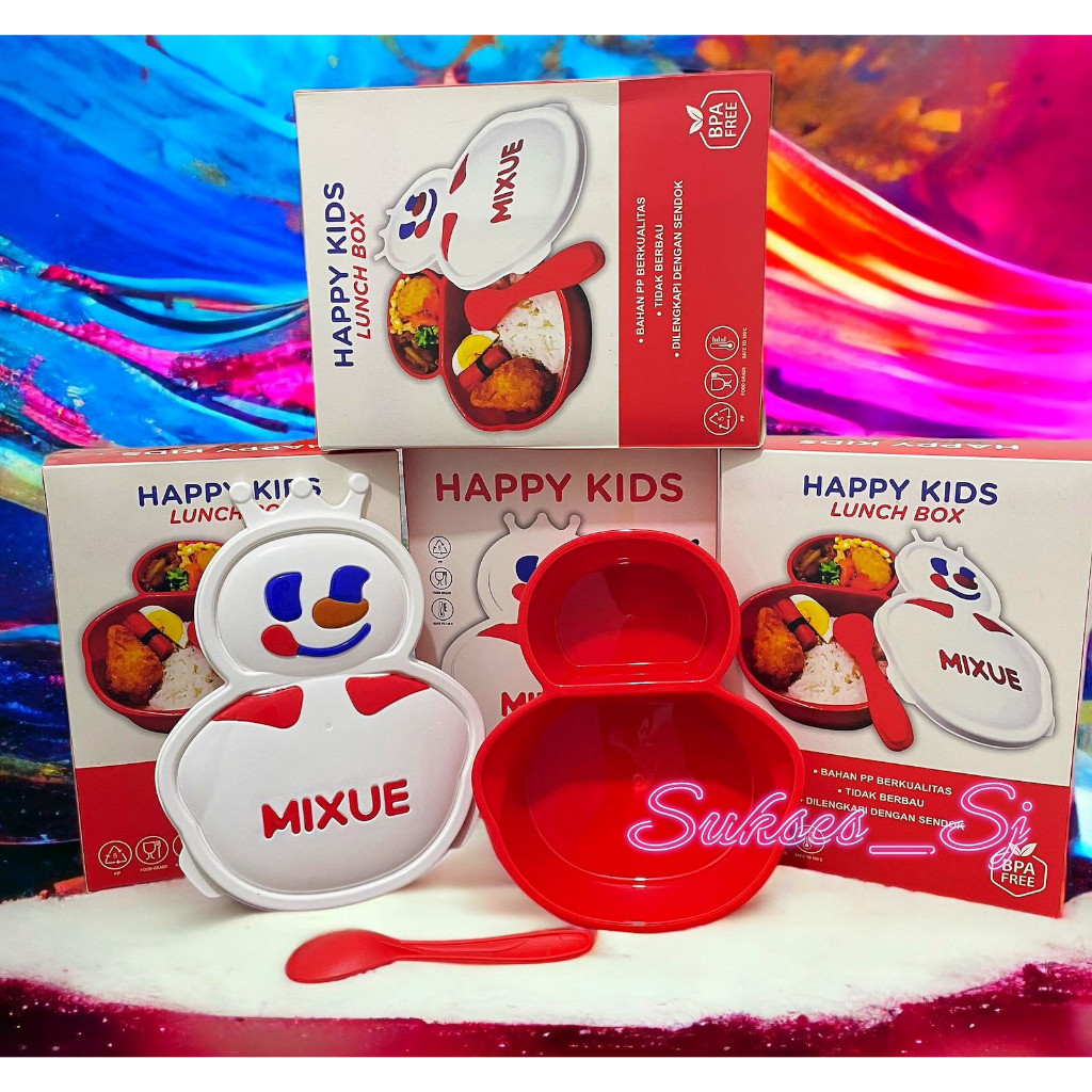 Jual (CP) TEMPAT MAKAN MIXUE/ LUNCH BOX MIXUE FREE SENDOK MAKAN ...