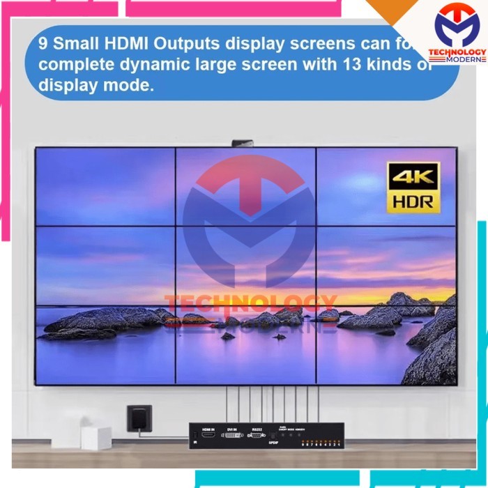 Jual 3x3 HDMI Video Wall Controller (Menggabungkan 9 TV Jadi Big Screen ...