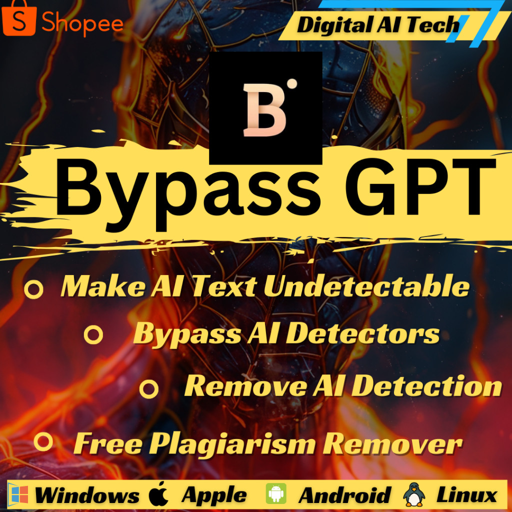 Jual BYpass GPT [ UNLIMITED } Convert AI Text to Human-like, Plagiarism-free, Undetectable ...