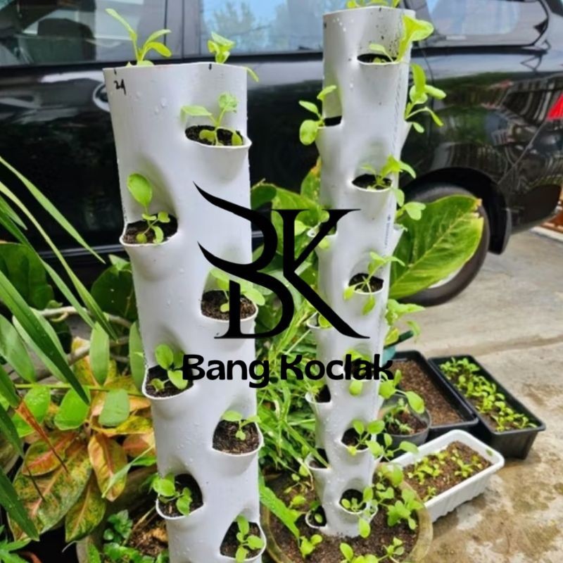 Jual GROWING POT TOWER, pot tanaman pot sayuran pot aesthetic pot bunga ...
