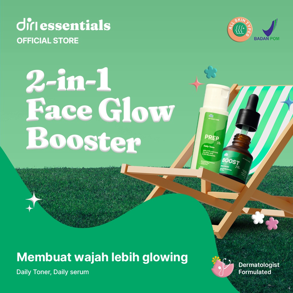 Jual Diri Essentials 2-in-1 Face Glow Booster Paket Perawatan Membuat ...