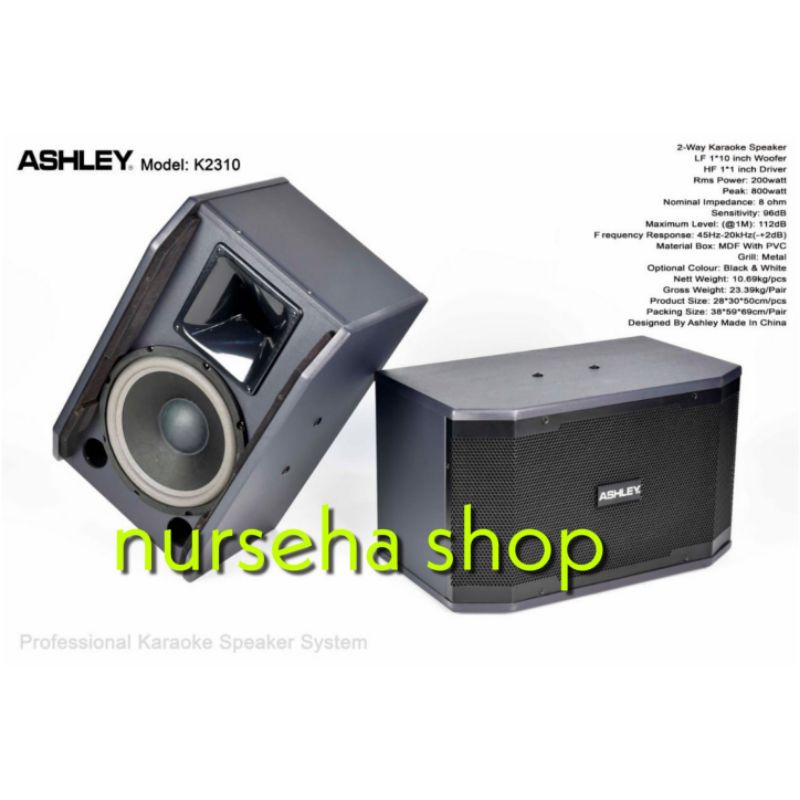 Jual Speaker Karaoke ASHLEY 10 inch K2310 original garansi resmi 1 ...