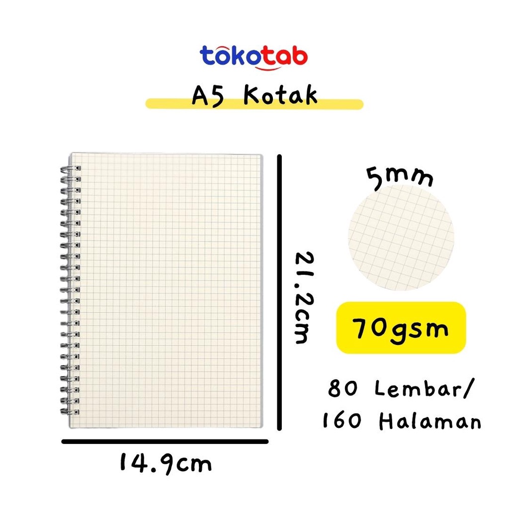Jual Tokotab - Buku Catatan Notebook Spiral Clear Garis Kotak Sketch ...