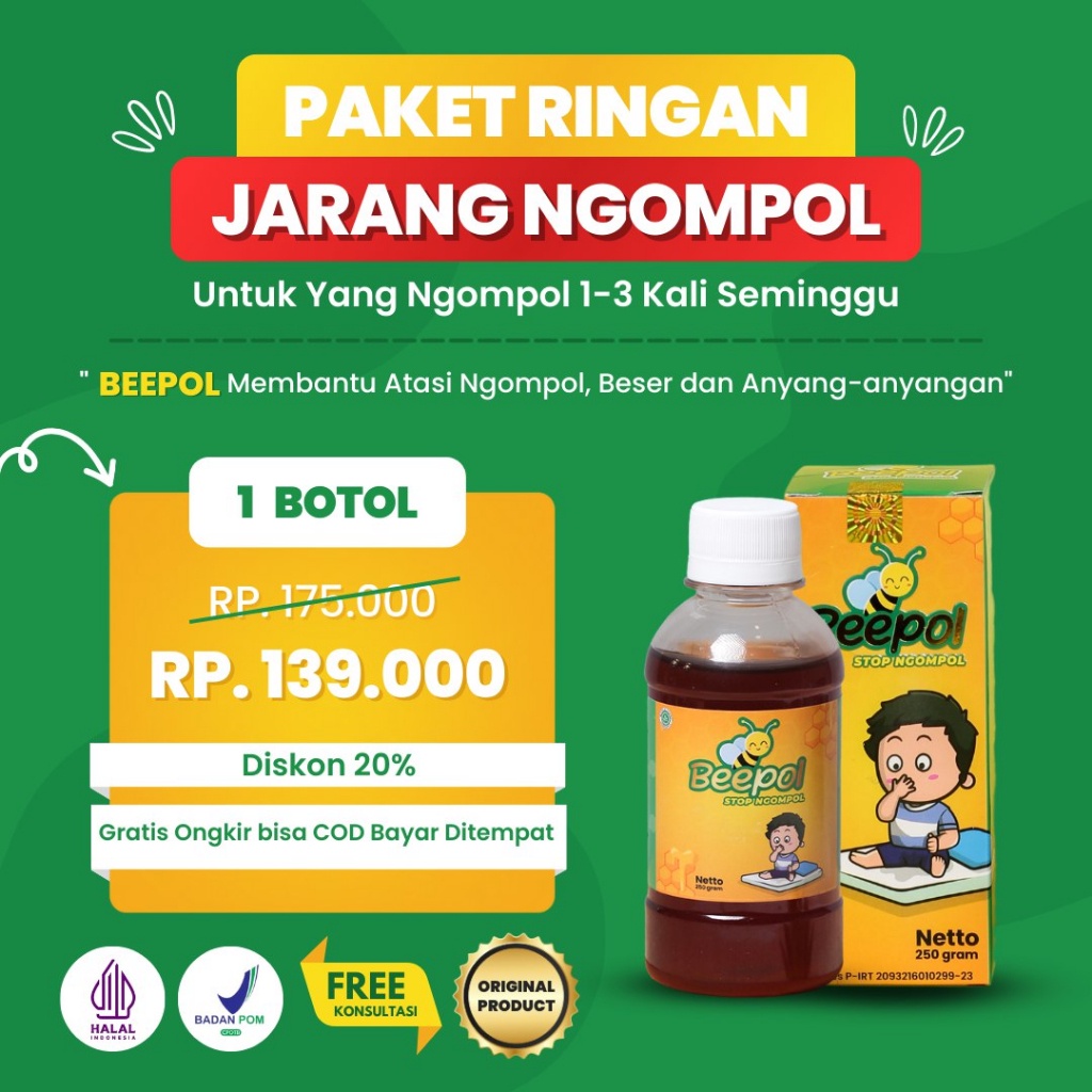 Jual Madu Beepol Obat Stop Anak Ngompol Ompol, Beser & Anyang-anyangan (Beli 2 Lbh hemat ...