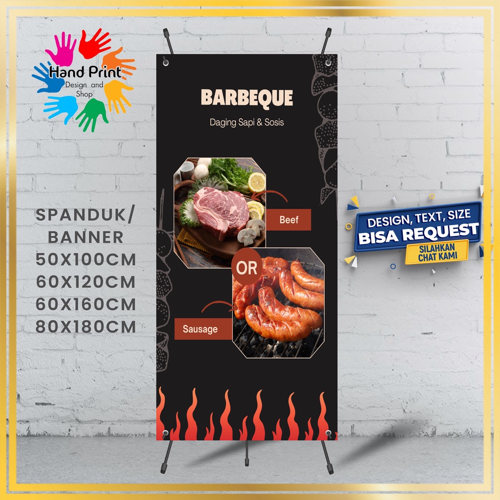 Jual SPANDUK / BANNER Barbeque Daging Bakar Sosis Bakar Bakso Bakar ...