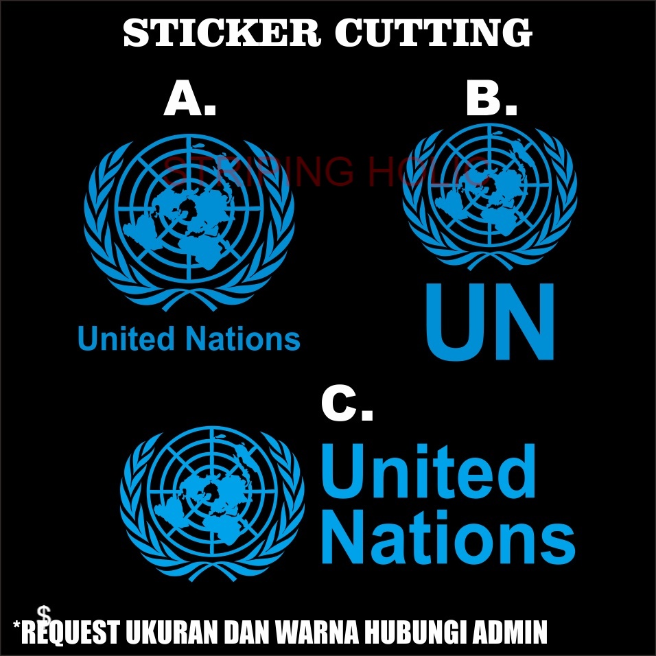 Jual Stiker Cutting Logo PBB / UNITED NATIONS | Shopee Indonesia