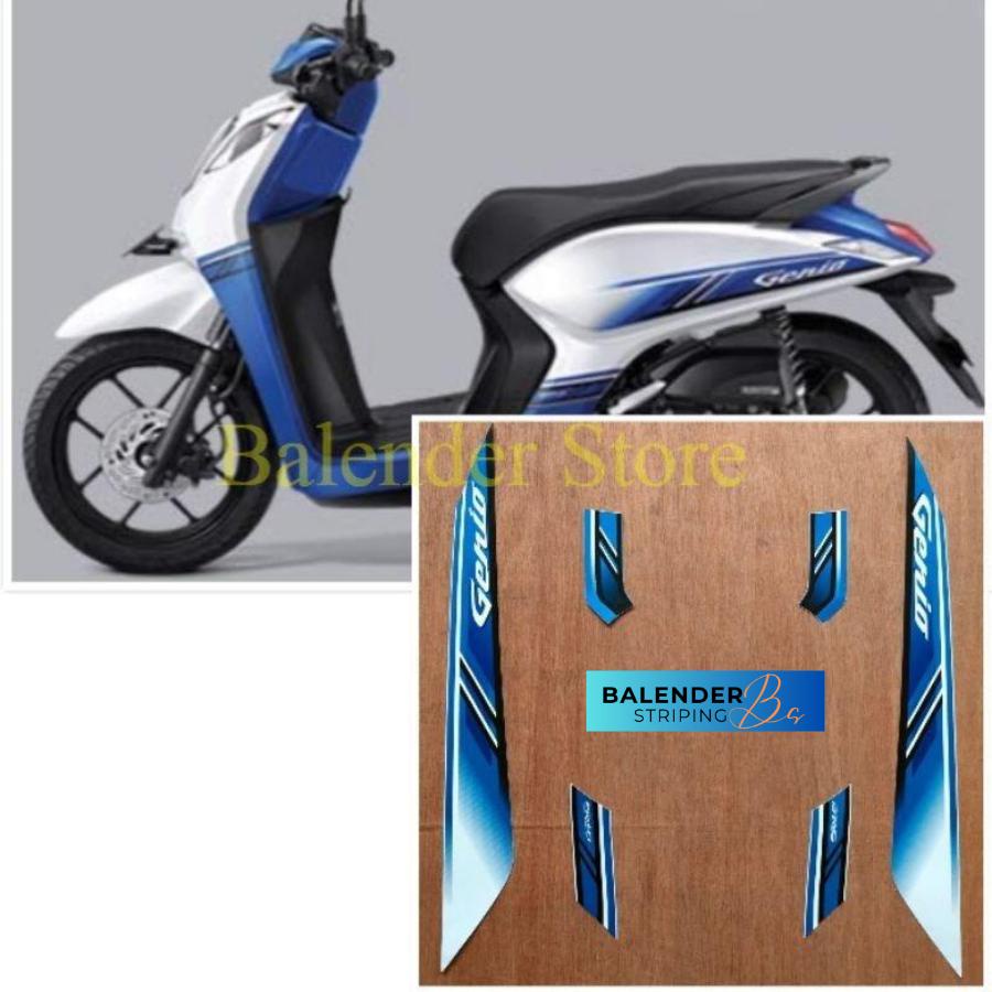 Jual Striping Motor original Honda Genio ISS putih biru tahun 2019 2020 ...