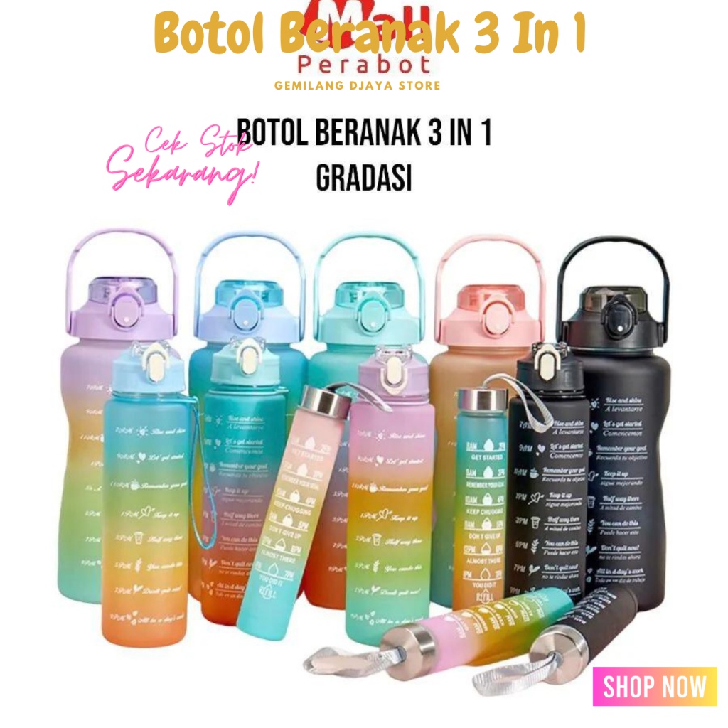Jual BOTOL BERANAK 3IN1 BOTOL DOFF FREE SEDOTAN DAN STICKER / BOTOL ...