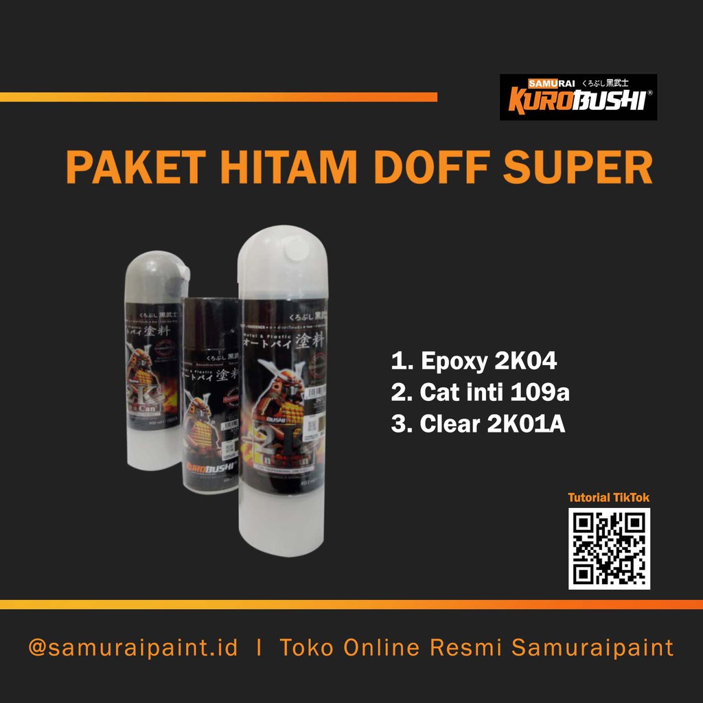 Jual Pilok Paket 2k Hitam doff super , Samuraipaint, Cat Semprot pilok ...