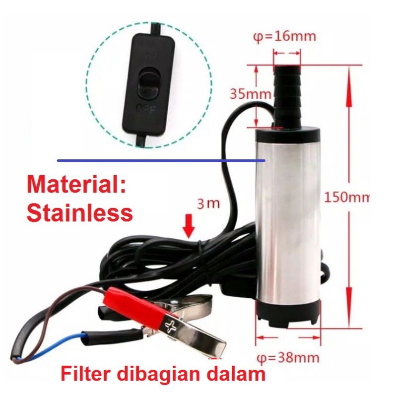 Jual POMPA AIR MINI - POMPA CELUP MINI 12V DC DIESEL PUMP SUBMERSIBLE ...