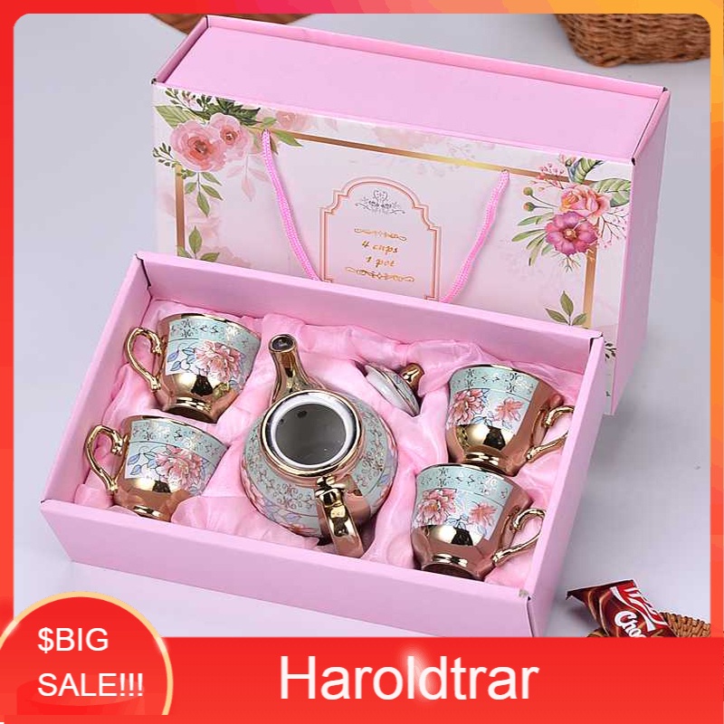 Jual Set Cangkir Teko Teapot Piring Set 5 IN 1 / Teko Set Premium ...