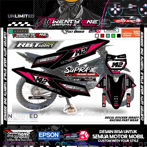 Jual DECAL STIKER DECAL STIKER kekinian⭐ BEBEK TRAIL MODIF GTX TRABAS ...