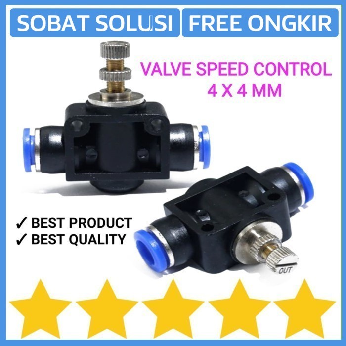 Jual FLOW SPEED CONTROL PNEUMATIC 4 X 4 MM SLIP LOCK VALVE AIR SELANG ...