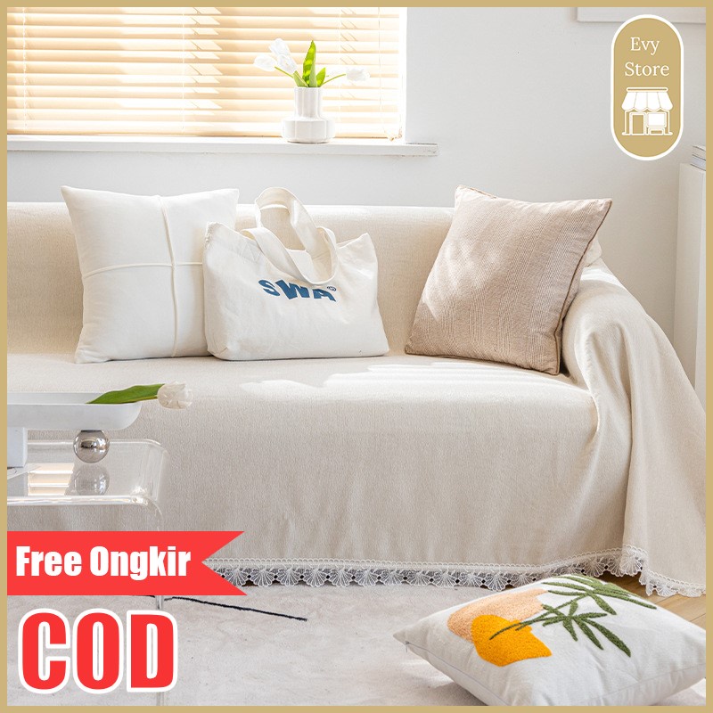 Jual Evy Store Selimut Sarung Sofa Cover Alas Chenille Modern Living | Penutup Sofa lembut 1 2 3 ...