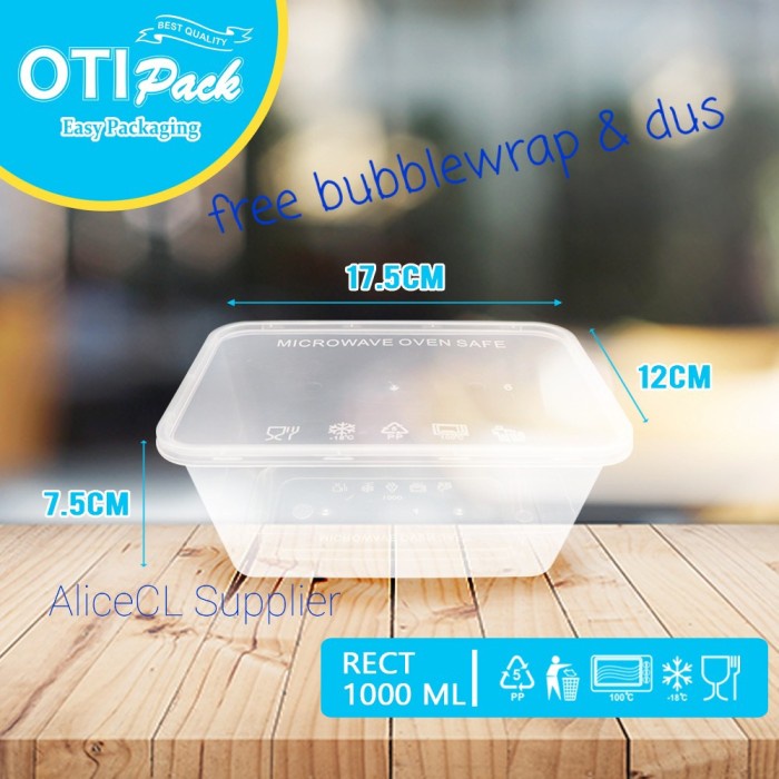 Jual Thinwall Rectangle / Kotak Makan Plastik 500ml 650ml 750ml 1000ml - 1000ml | Shopee Indonesia