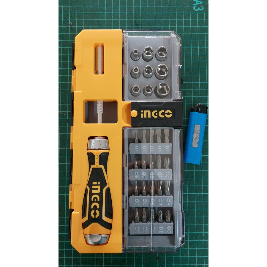 Jual Obeng Ratchet Set 33pcs Screwdriver INGCO HKSDB0338 | Shopee Indonesia