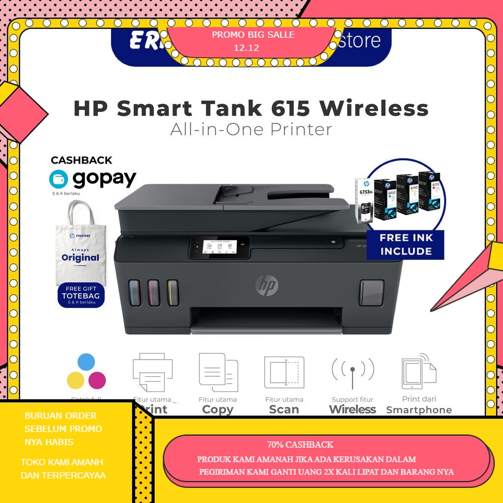 Jual HP Smart Tank 615 Wireless All-in-One Printer (Y0F71A) | Shopee ...