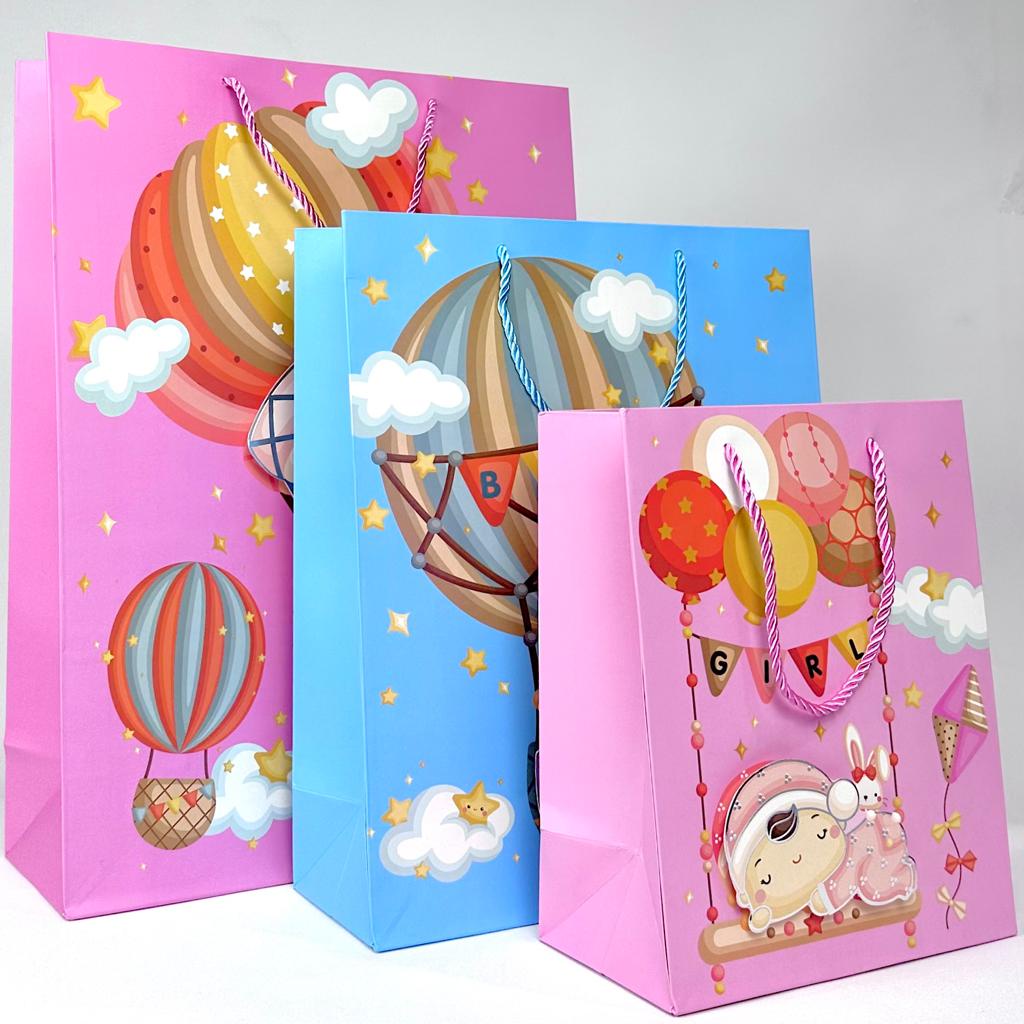 Jual BOS Paper Bag Baby Boy/Paper Bag Baby Girl/Goodie Bag New Born ...